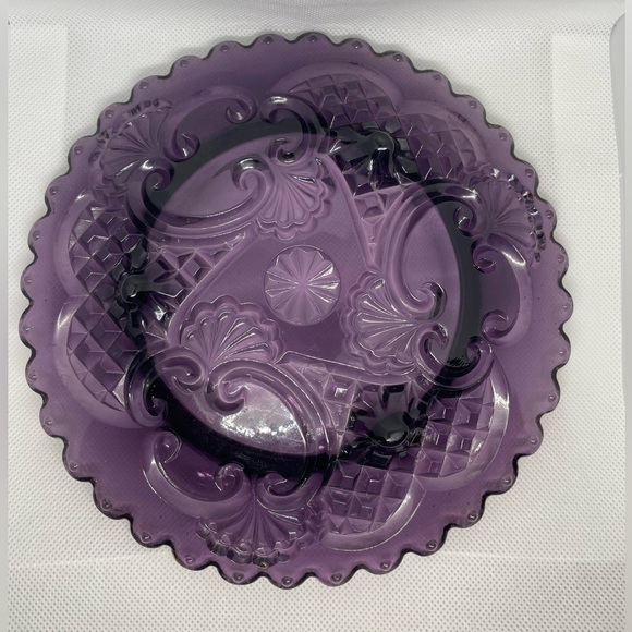 Riverside | Dining | Rare 897 Amethyst Glass Butter Dome Dish Footed ...